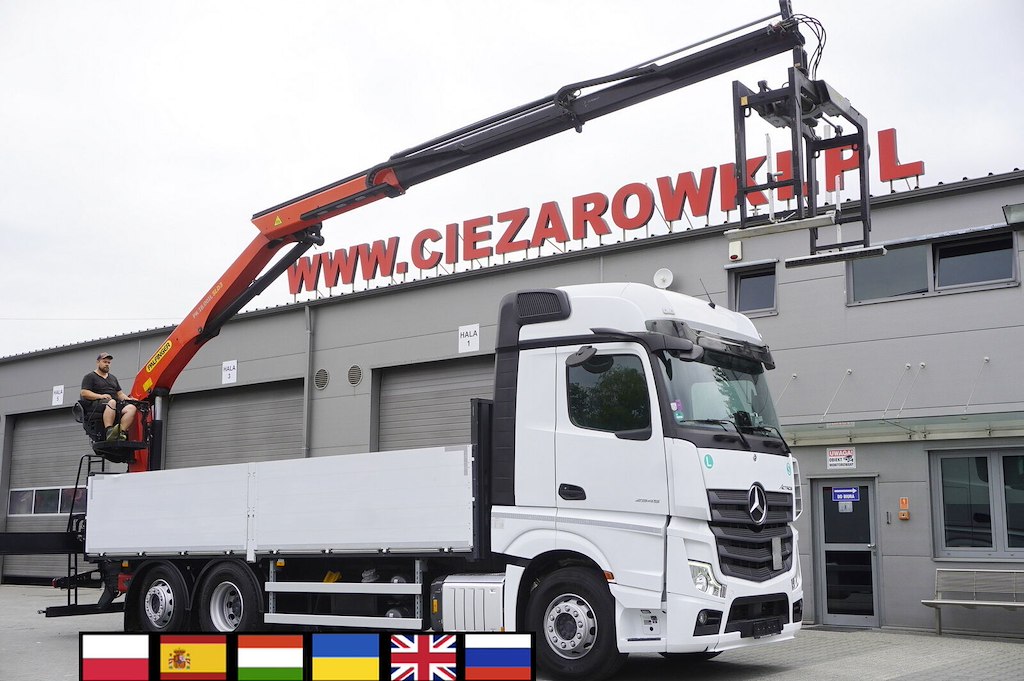 Mercedes-Benz Actros 2545 MP5 / 60 tho. km / Palfinger PK 18.001L SLD 3 crane kamion s ravnom platformom