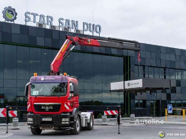 MAN TGS 18.440 4x4H PALFINGER PK 23002 Crane Tracto kamion s ravnom platformom
