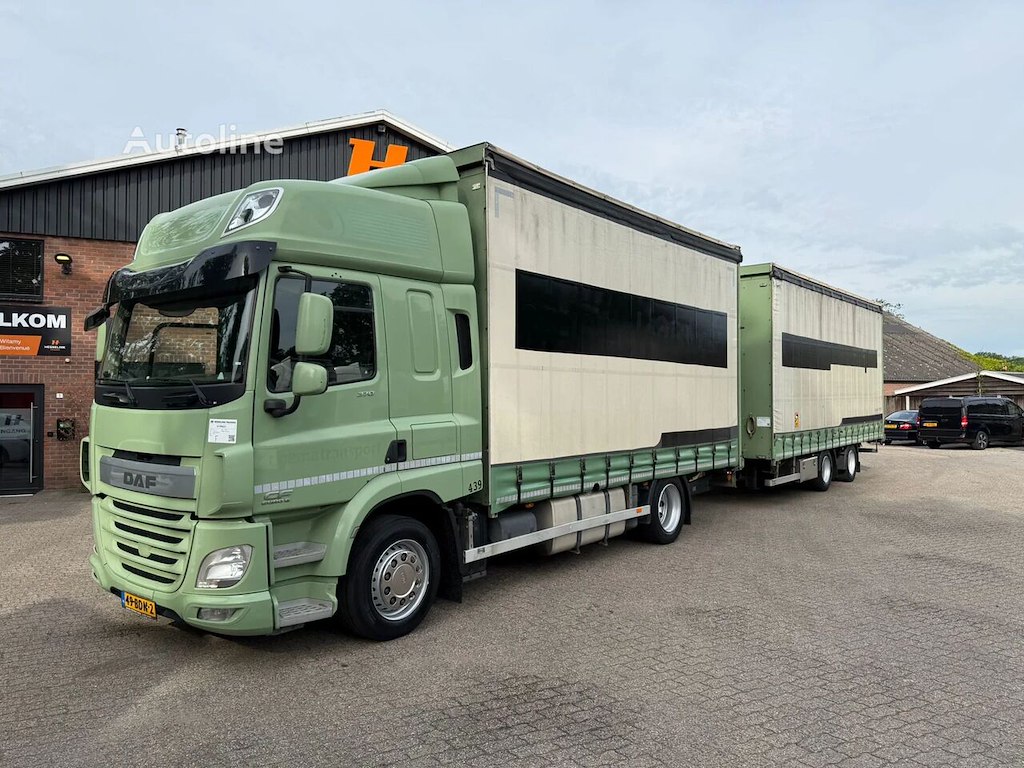 DAF CF 370 Mega Volume Combi Dhollandia 2000KG Pacton Aanhanger Schu kamion s ceradom