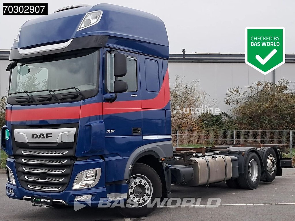 DAF XF 480 6X2 BDF Retarder SSC Lift+Steering Axle vozilo za prevoz kontejnera