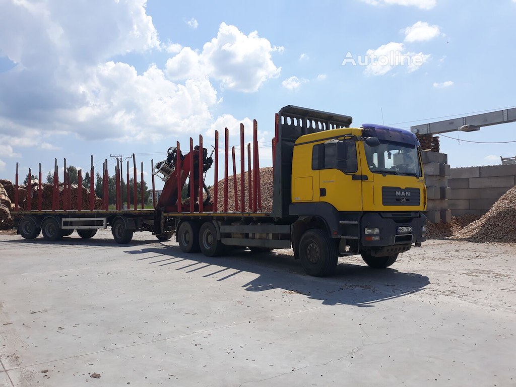 MAN TGS 33.480 kamion za prevoz drva + šumarska prikolica