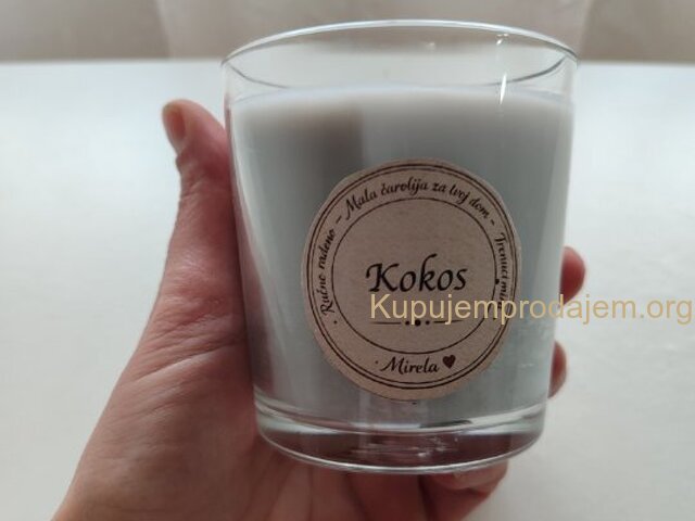 Ručno rađena mirisna sveća od soja-kokos voska