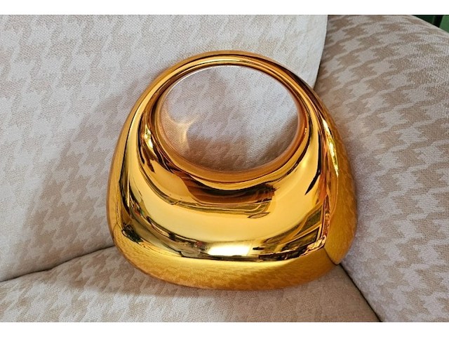 Metallic gold half-moon acrylic klač, novo