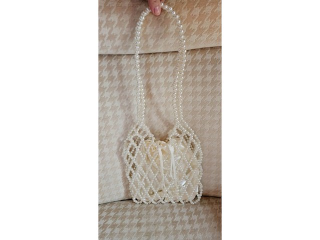 Handmade faux-pearl net lattice torba, novo