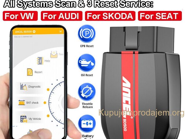 ANCEL BD500 Bluetooth OBD2 za VW Audi Seat Skoda