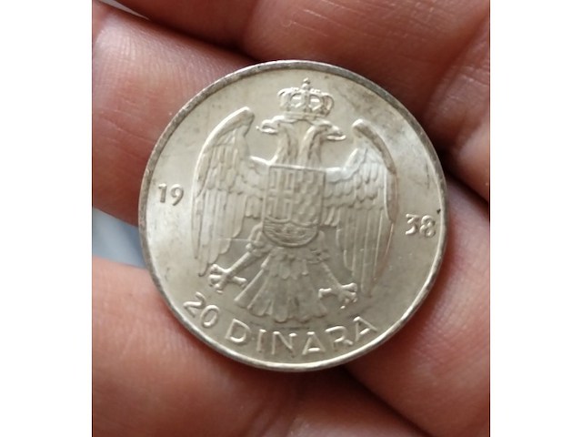 Kraljevina Jugoslavija 20 dinara 1938. srebro (1)