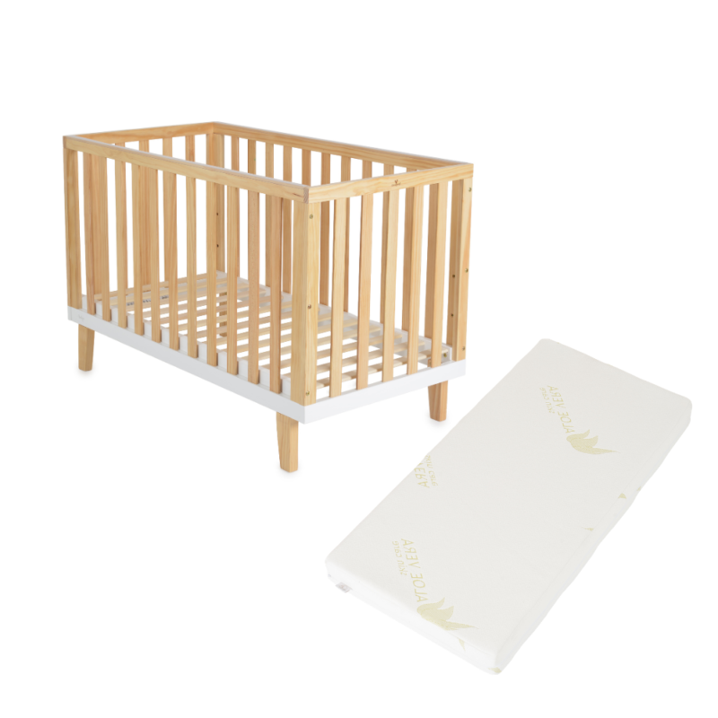Cangaroo Drveni krevetac za bebe Whisper + dušek 120x60x11cm