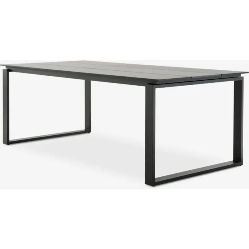 Baštenski sto SONNERUP 100x215 cm, siva - aluminijumski ram, DURAWOOD® ploča
