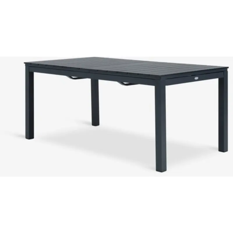 Baštenski sto VATTRUP 95x172/276 cm, crna, aluminijum/veštačko drvo, na produžetak