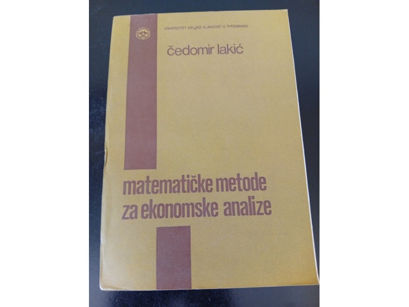 Matematičke metode za ekonomske analize