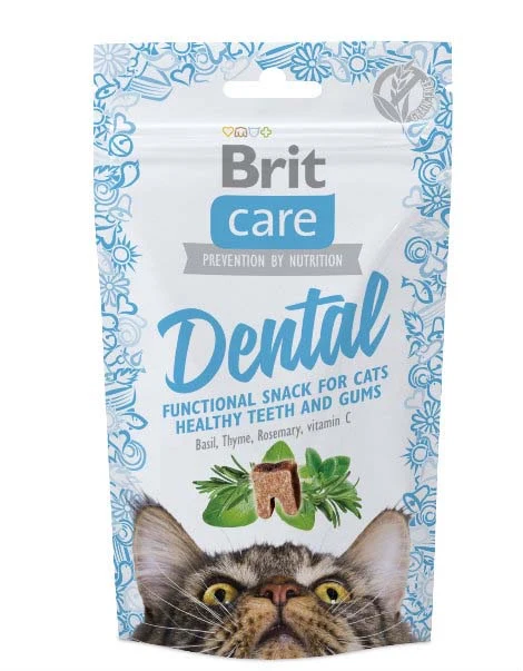 BRIT CARE Dental, funkcionalna poslastica za mačke, za higijenu zuba, 50g