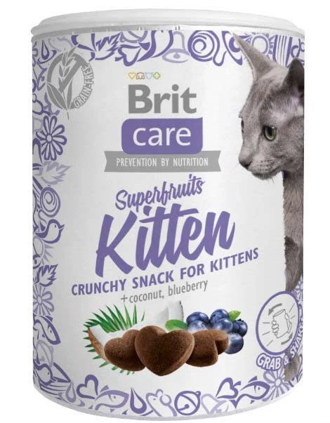 BRIT CARE Superfruits KITTEN, hrskava poslastica za mačiće, bez žitarica, 100g