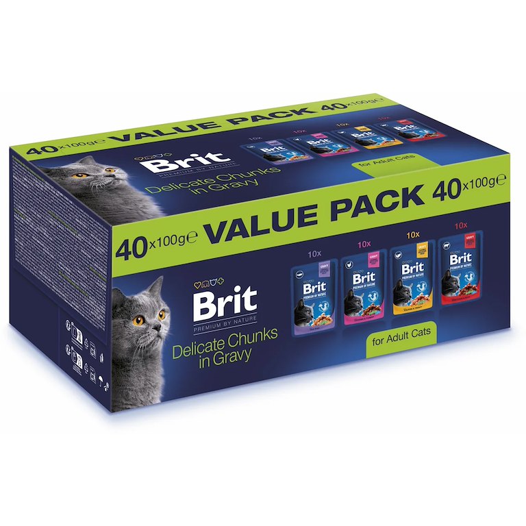 BRIT PREMIUM by Nature Value Pack, za odrasle mačke, 40x100g