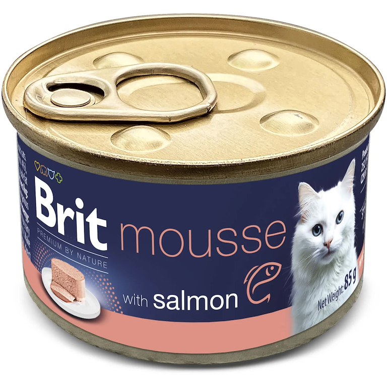 BRIT Nature mačke mus losos 85 g
