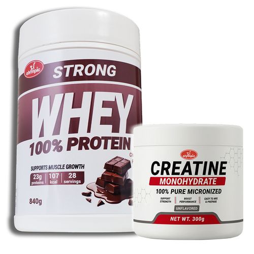 Olympic Strong 100% Whey Protein Čokolada 840g + Olympic Creatine Monohydrate 300g