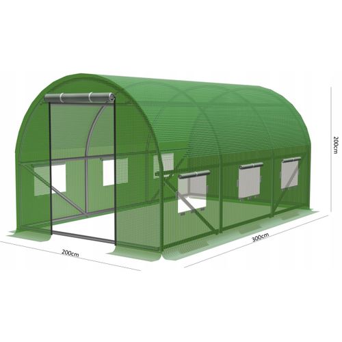 Chomik 3-segmentni Chomik Baštenski plastenik 3 x 2 x 2 m zeleni sa opcijom dodatne ventilacije TUN3910