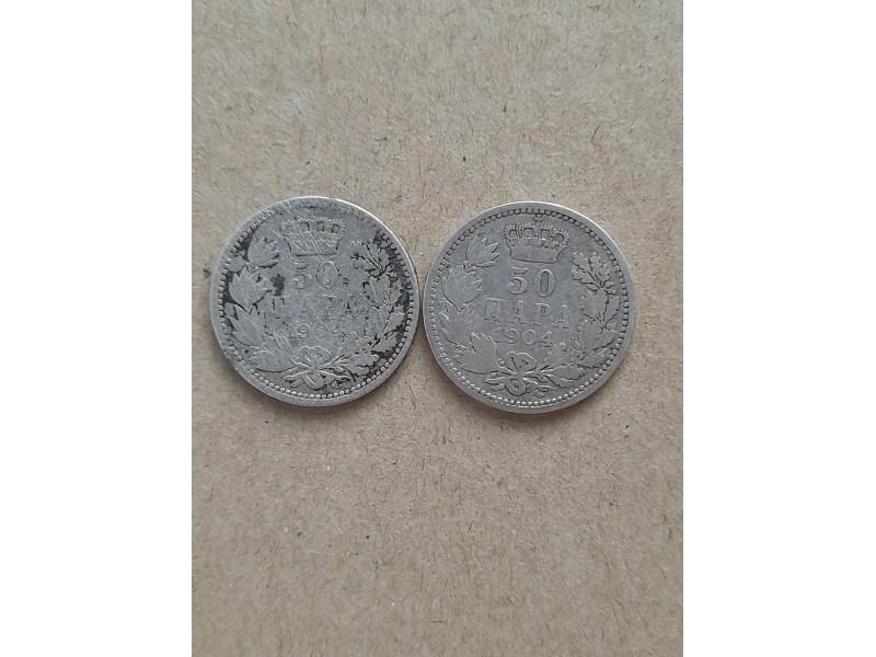 Srebro 50 para 1904 2 komada