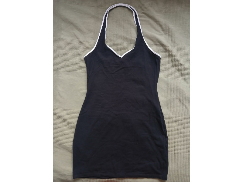 H&M Divided crno-bela mini haljina, L