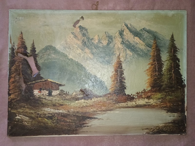 Stari alpski pejsaz Berger- ulje - ostecen