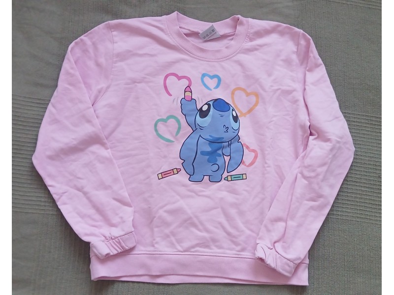 Roze Stitch tanji duks, 128-134