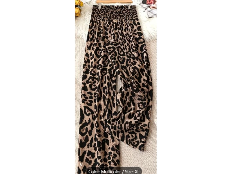 ANIMAL LEOPARD PRINT PANTALONE SA GUMOM XL 101CM DUZINA