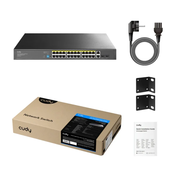 Svič 10/100/1000 24-port Cudy GS1026PS2/24 PoE+/2x Uplink/2x SFP/300W