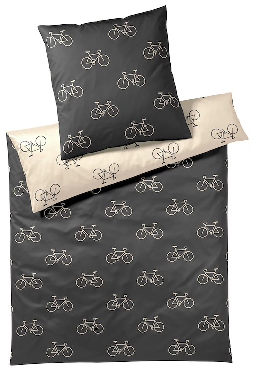Elegante POSTELJINA SA DVA LICA Velo 140/200 cm makosaten antracit