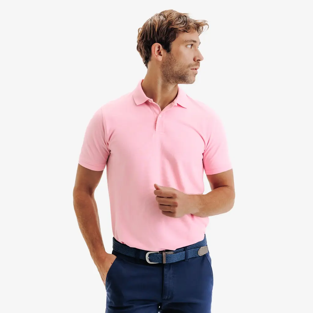 Polo majica kratkih rukava za golf MW500 od pamuka i poliestera muška - roze