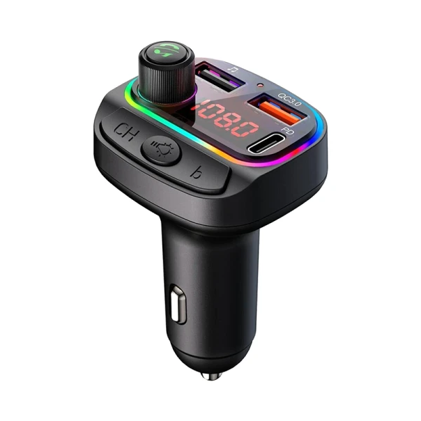 FM Transmiter i punjač Kettz Paya Bluetooth/2xUSB QC3.1/Type-C/LED
