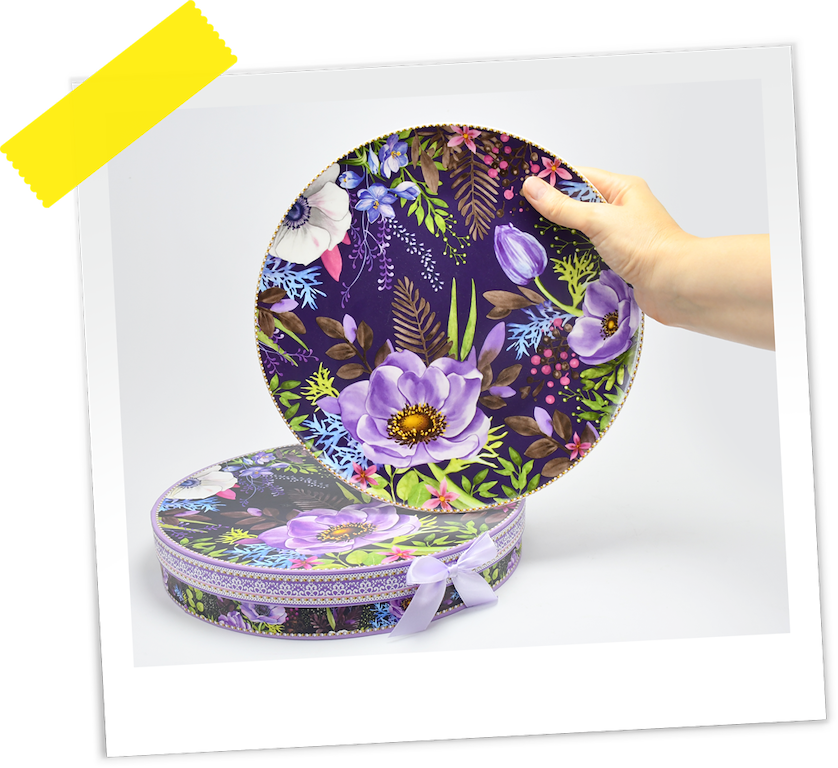TANJIR SET 2/1 LJUBIČASTO CVEĆE 26 CM OP25442 WY