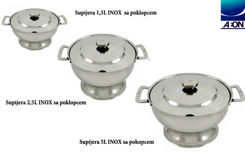 Supijera 3000 ml INOX sa poklopcem bi