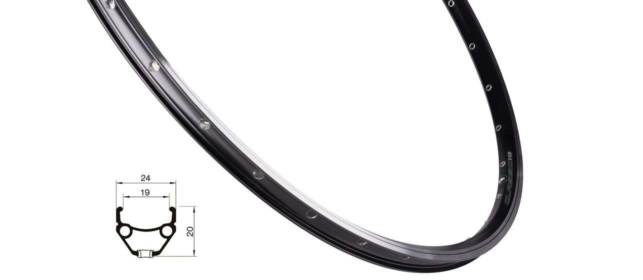 Felga FORCE CLASSIC 622x19, 36H, crna