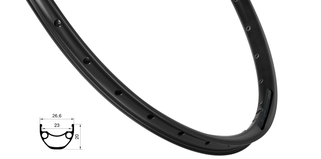 Felga FORCE XC DISC 584x23, 32H, crna