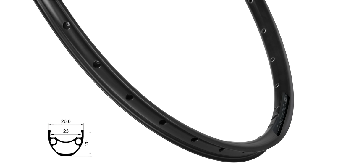 Felga FORCE XC DISC 584x23, 36H, crna