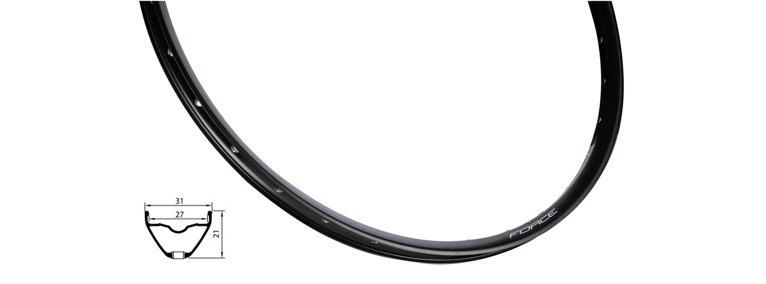 Felga FORCE XC DISC 584x27, 28H, crna