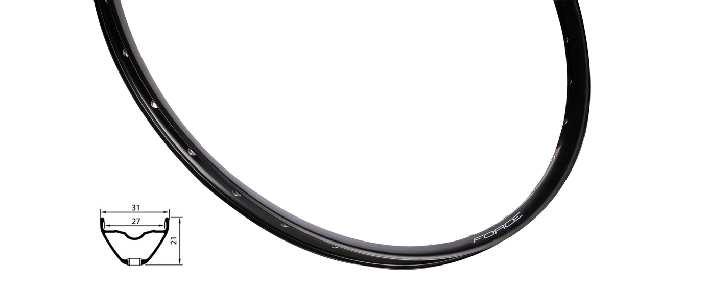 Felga FORCE XC DISC 584x27, 32H, crna