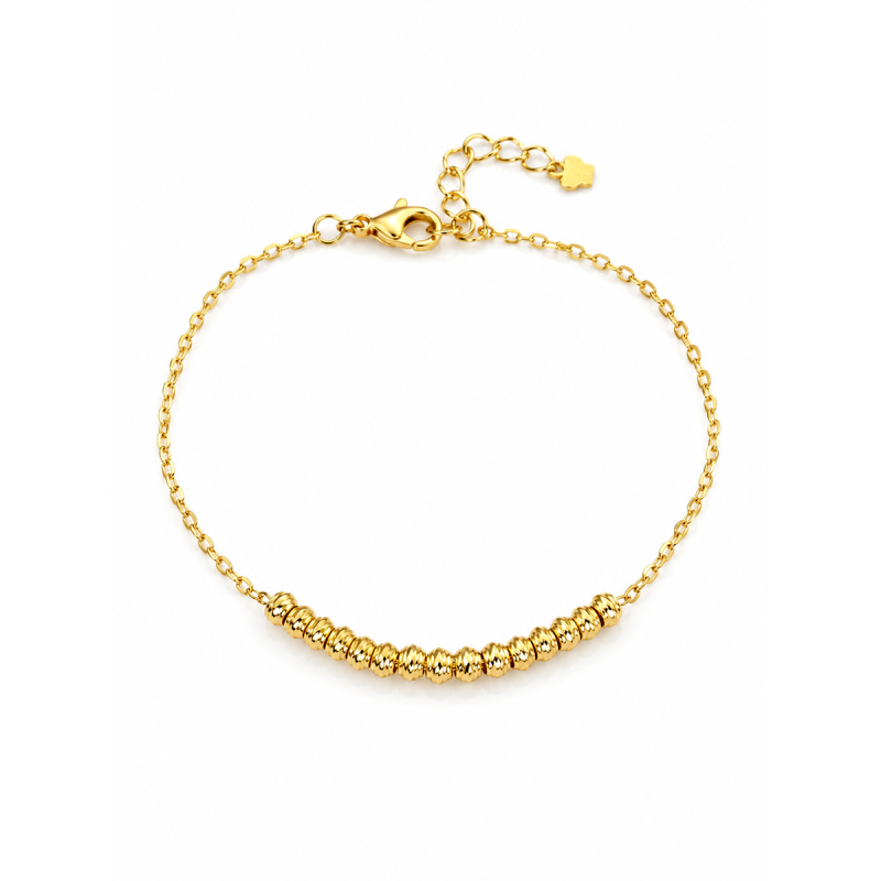 GOLD PLATED SILVER BEADS BRACELET