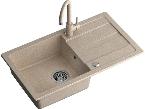 Quadron Set sudoper sa 1 koritom, slavina Kate, umetak, ručni sifon Go max 770x440x176mm