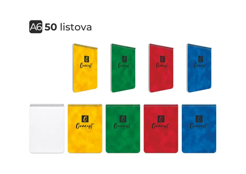 BLOK ZA BELEŠKE MALA SPIRALA CONCEPT A6/50