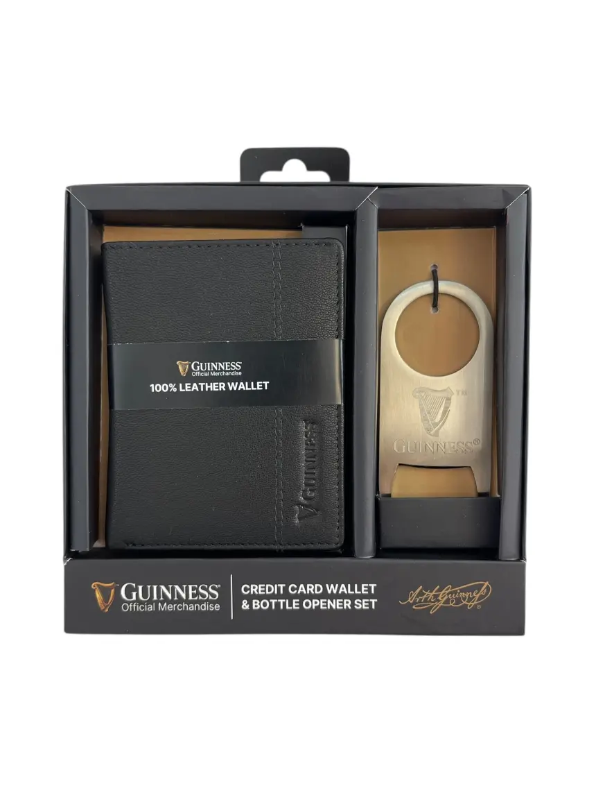 Gift box: kožni novčanik 100x80 mm i otvarač za flaše JBGNGS 05 Guiness Guinness crna 16NMBSG05B