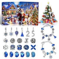 Plavi Božićni Advent Kalendar sa 24 iznenađenja – DIY Nakit, Narukvice i Dekorativni Privesci