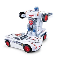 Transformišući policijski robot auto – Električna igračka sa svetlima, muzikom i automatskom transformacijom