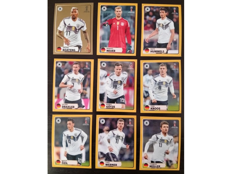 Panini WC 2018 Rusija Mc Donalds set M1-M9