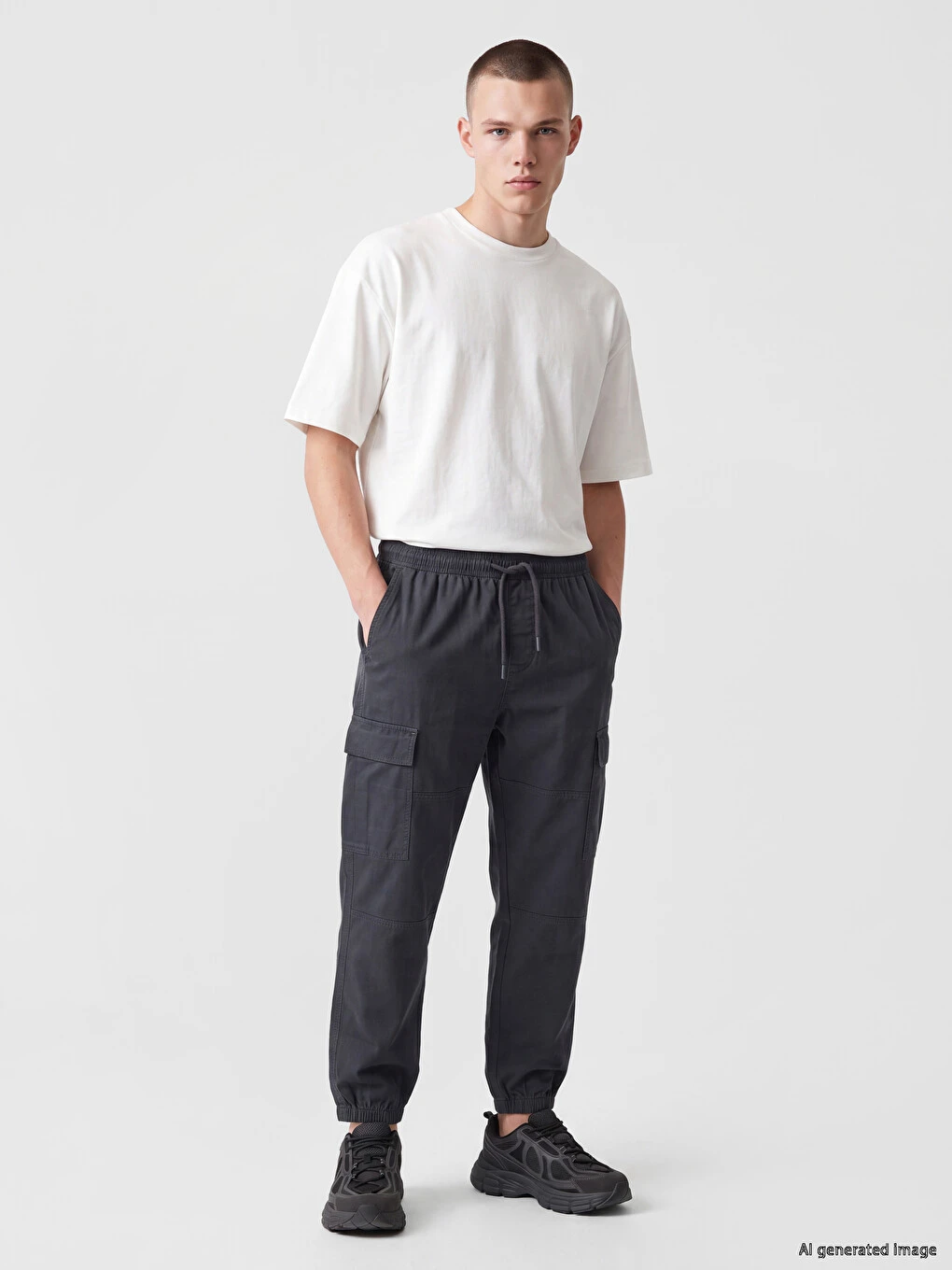 XSIDE Standardni Fit Gabardinske Muške Cargo Pantalone
