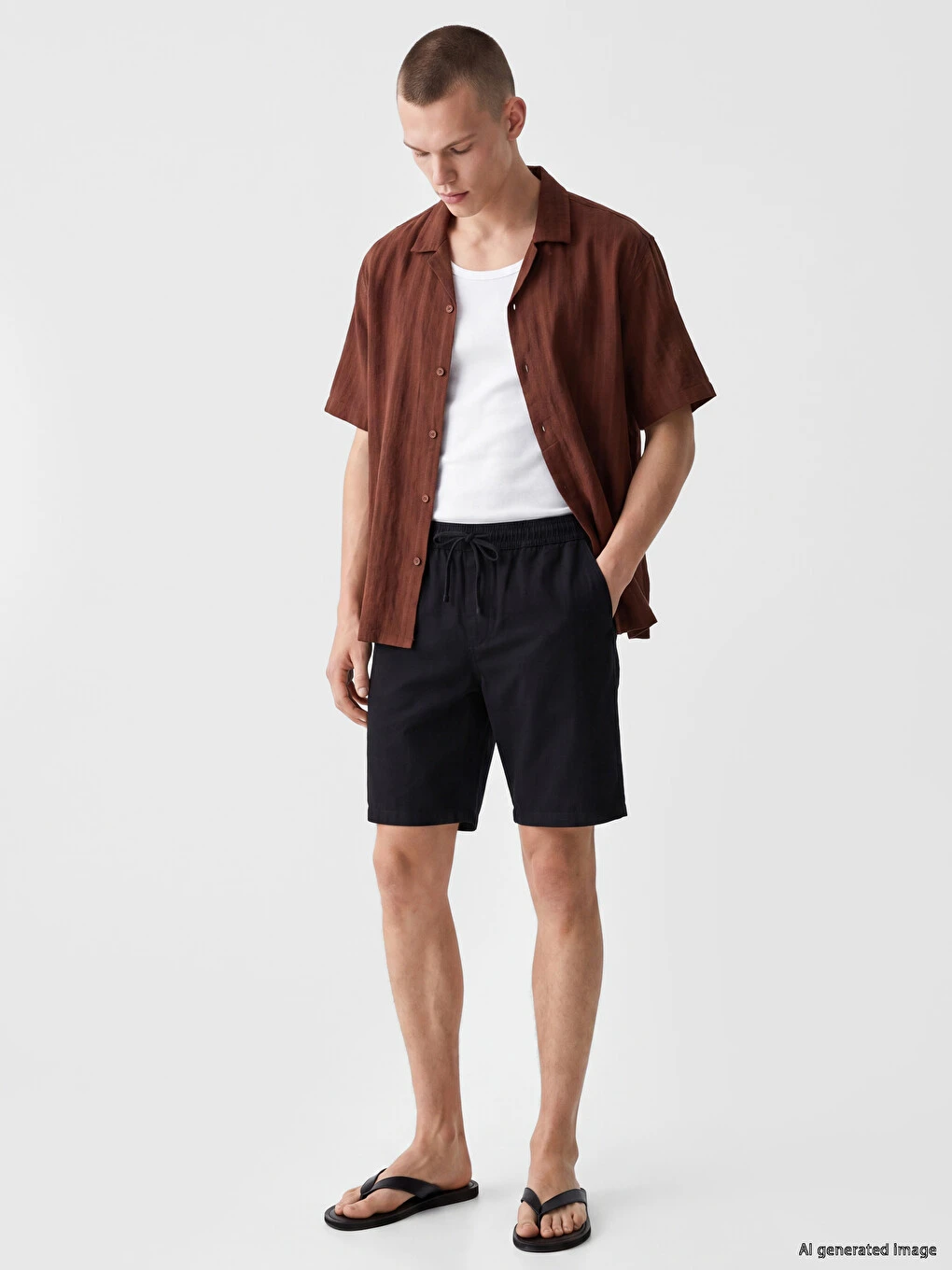 XSIDE Regular Fit Lanenog Izgleda Muški Šorts