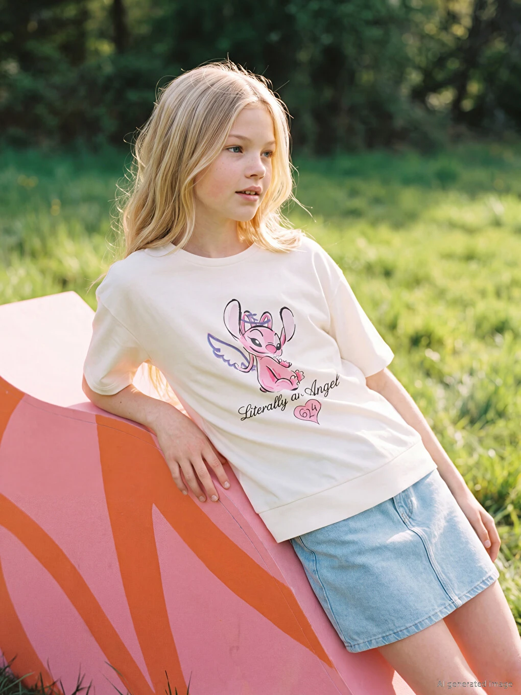 LCW Kids Dečija Majica Sa Mekim Dodirom Sa Angel Printom