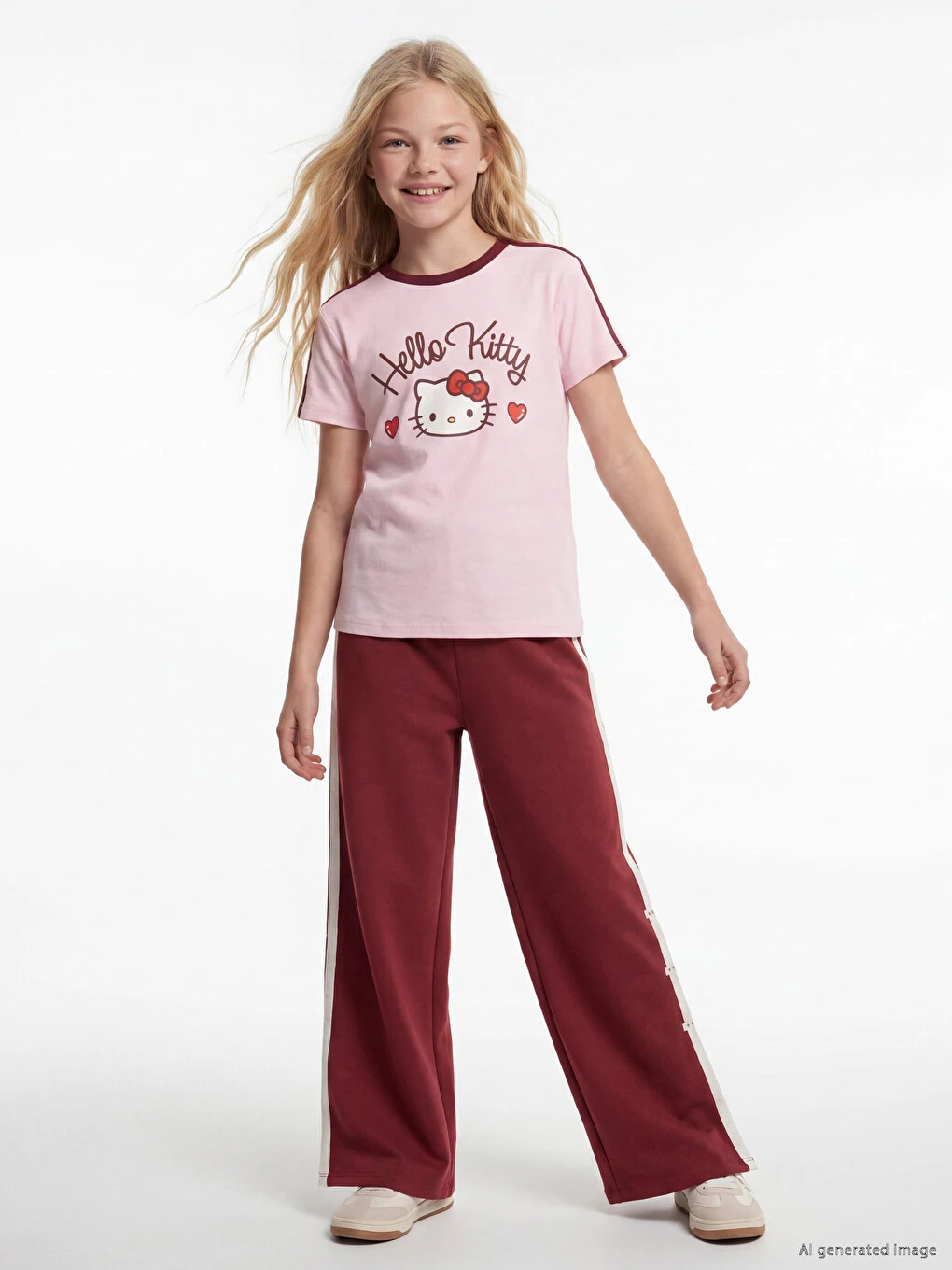LCW Kids Majica Sa Okruglim Izrezom Hello Kitty Sa Štampom Za Devojčice