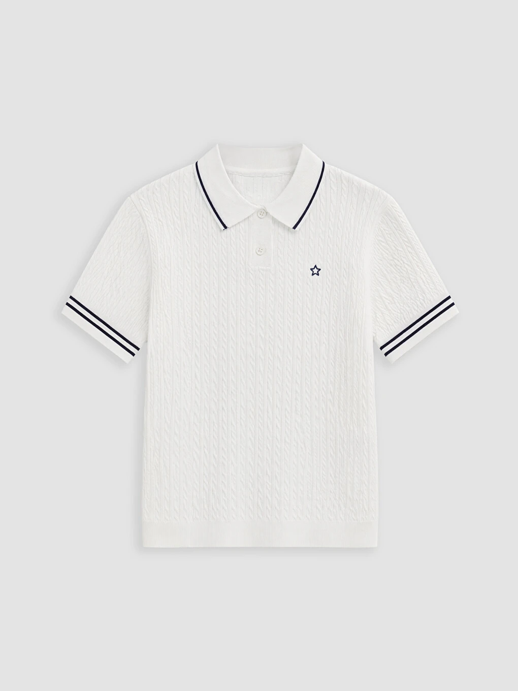 LCW Kids Polo Kragna Vezeni Džemper Od Pletenog Materijala Za Devojčice
