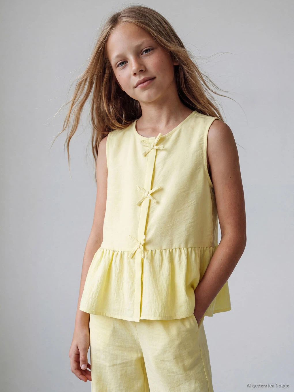 LCW Kids Devojačka Peplum Košulja Sa Mašnom