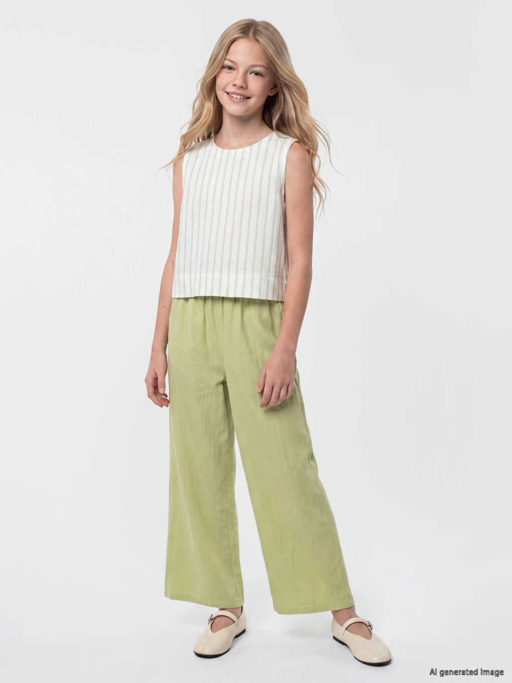 LCW Kids Pantalone Širokih Nogavica Za Devojčice